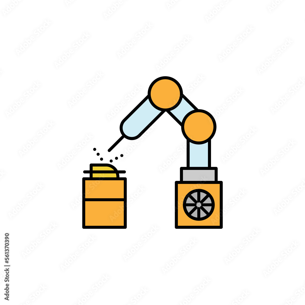 Robotics industrial robot outline icon. Signs and symbols can be used ...
