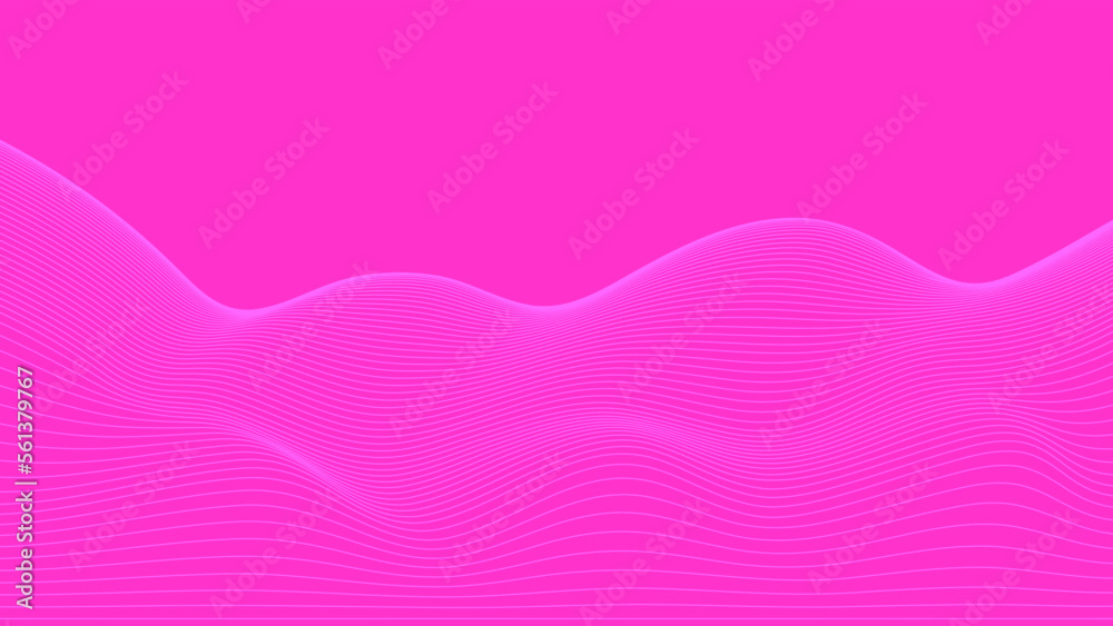 Pink background Vivid Pink wave lines. Flowing waves Abstract digital ...