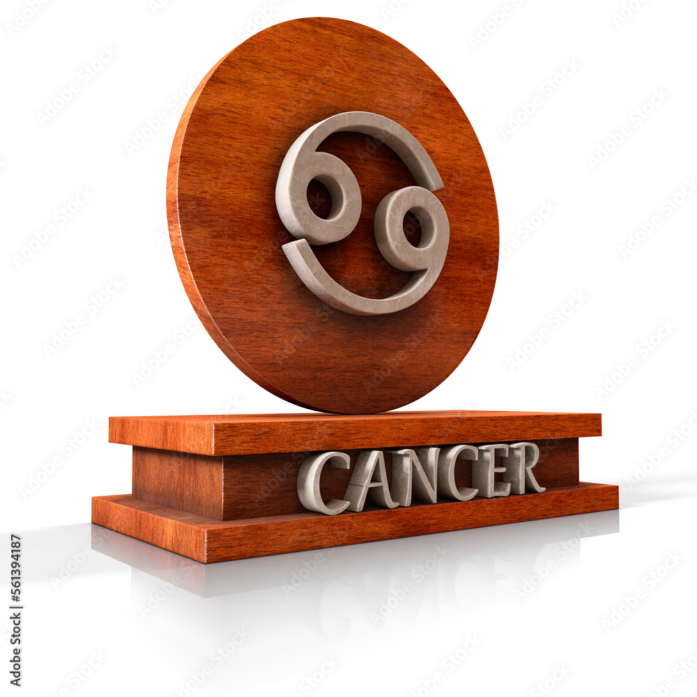 Cancer zodiac sign. 3D illustration of the zodiac sign Cancer made of ...