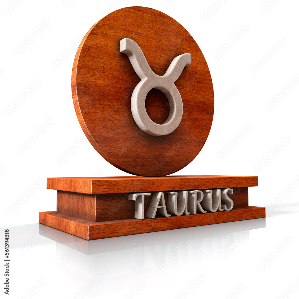 Taurus zodiac sign. 3D illustration of the zodiac sign Taurus made of ...