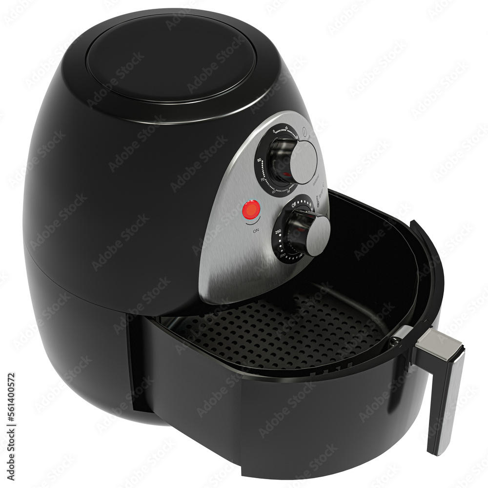 Black Air Fryer transparent background high quality details - 3d ...