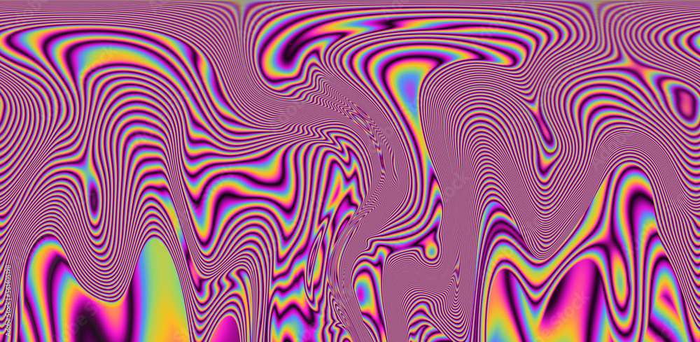 Texture of a glitched TV screen with wavy and distorted moire pattern ...