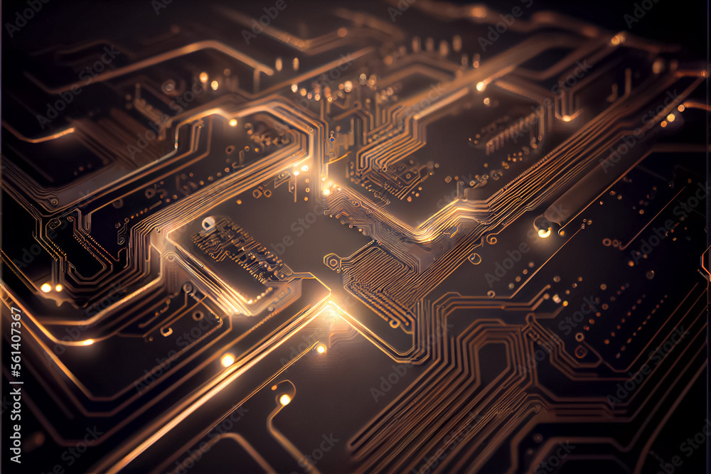 Abstract Electronic Circuit Board Background ai generated art Stock ...