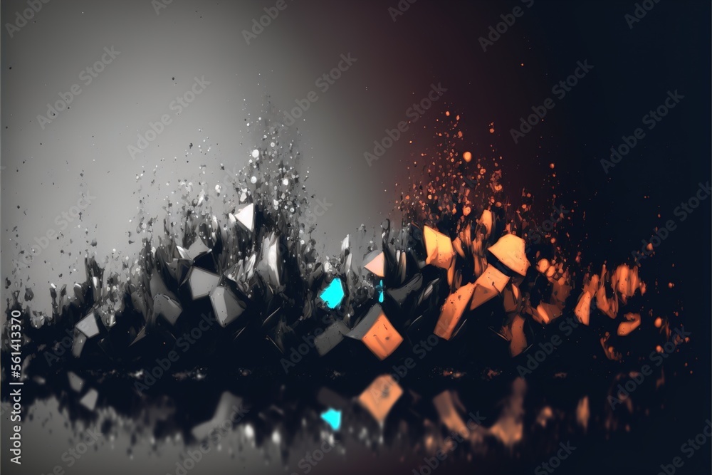 Structured modern Art with powerful colors, liquid color transitions ...