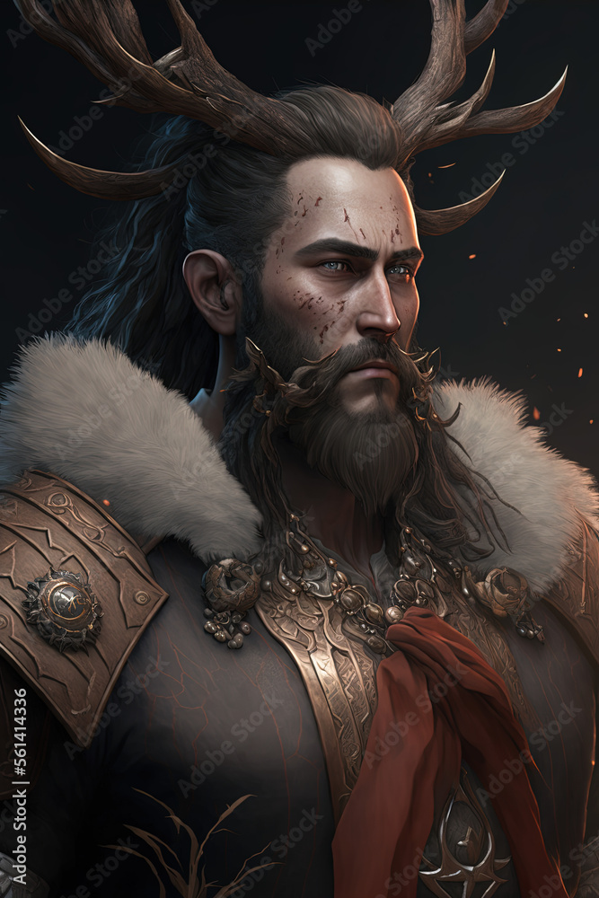 Human Druid Man, Fictional Fantasy Character - generative ai Stock ...