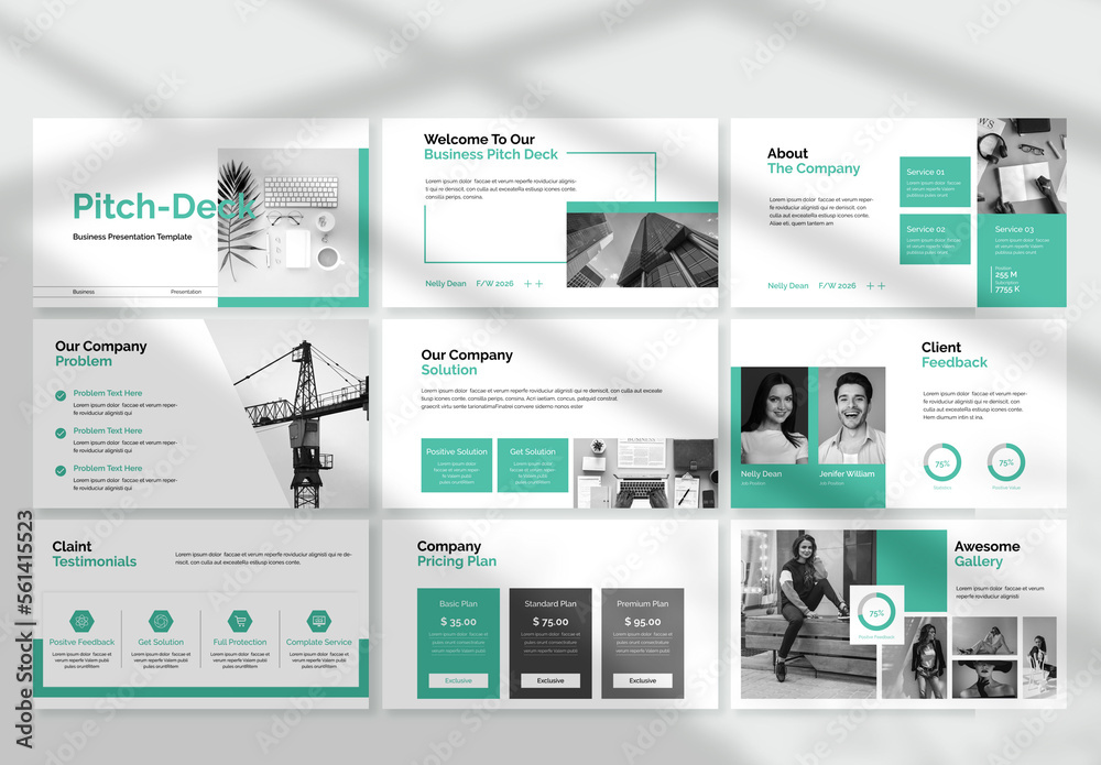 Pitch deck Presentation Layout Stock Template | Adobe Stock
