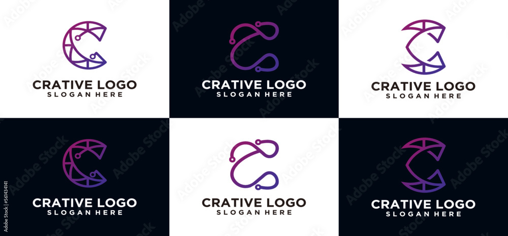 Smart and creative Letter C Logo Design, letter C technology logo ...