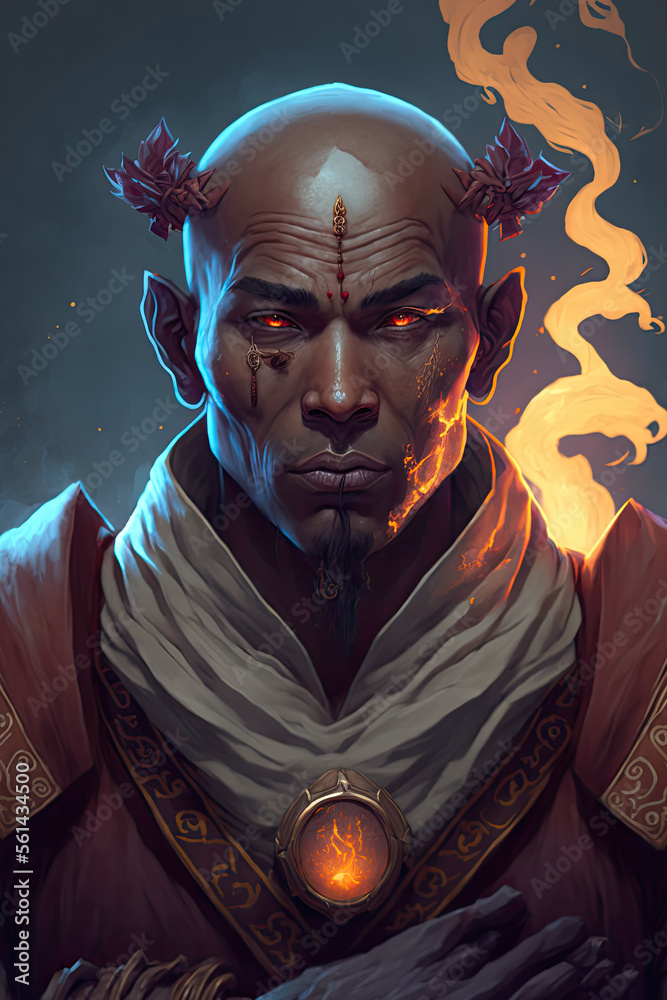 Human Monk Man, Fictional Fantasy Character - generative ai Stock ...