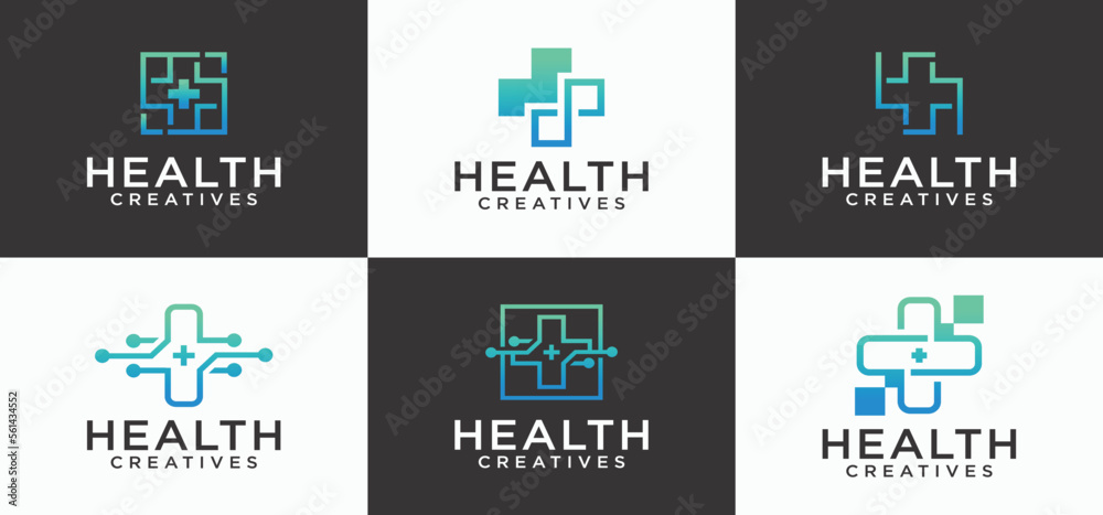 Medical Health Digital Logo, technology medical logo for modern and ...
