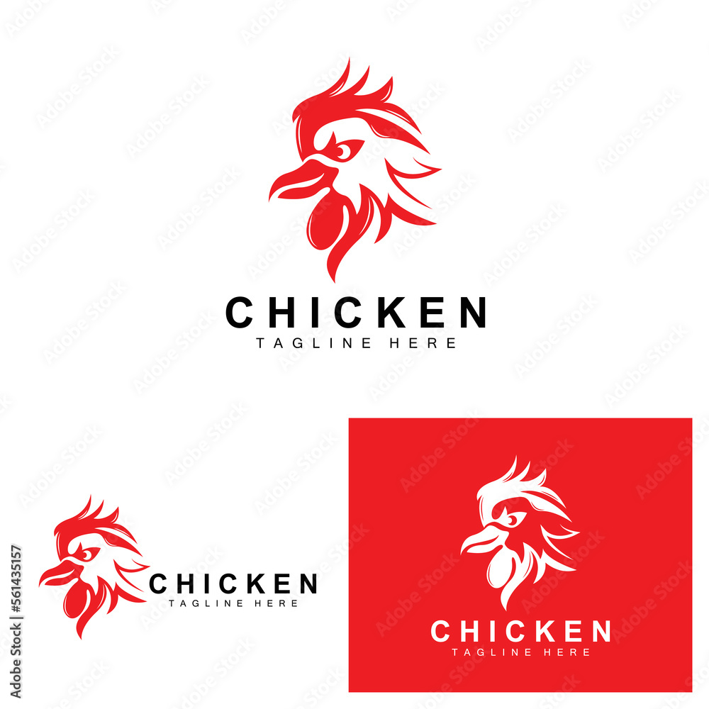 Grilled Chicken Barbecue Logo Design,Chicken Head Vector, Company Brand ...