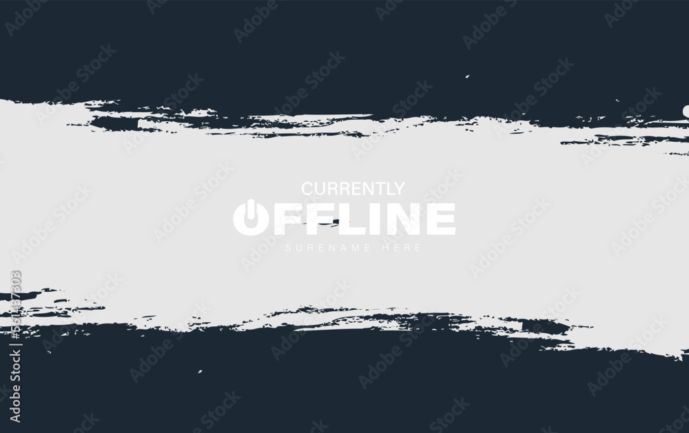 Vector modern currently offline twitch banner with brush strokes Stock ...
