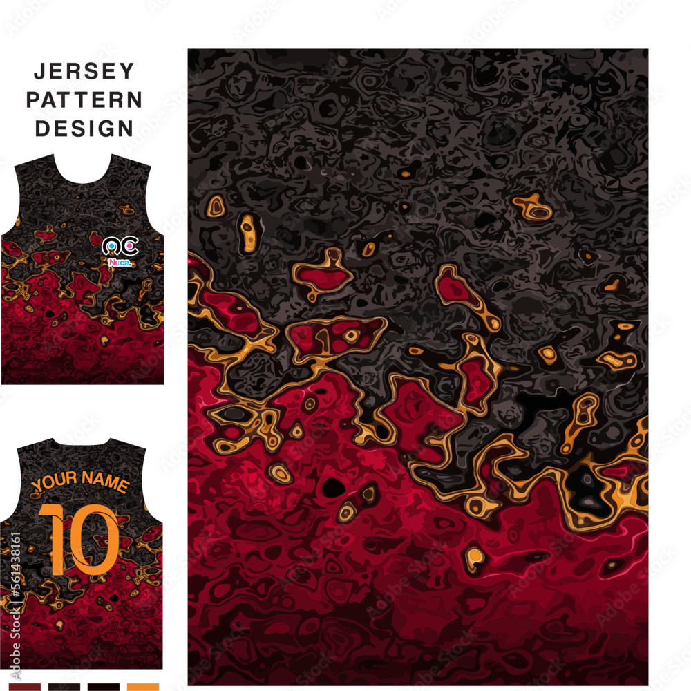 Vecteur Stock Abstract fire concept vector jersey pattern template for ...
