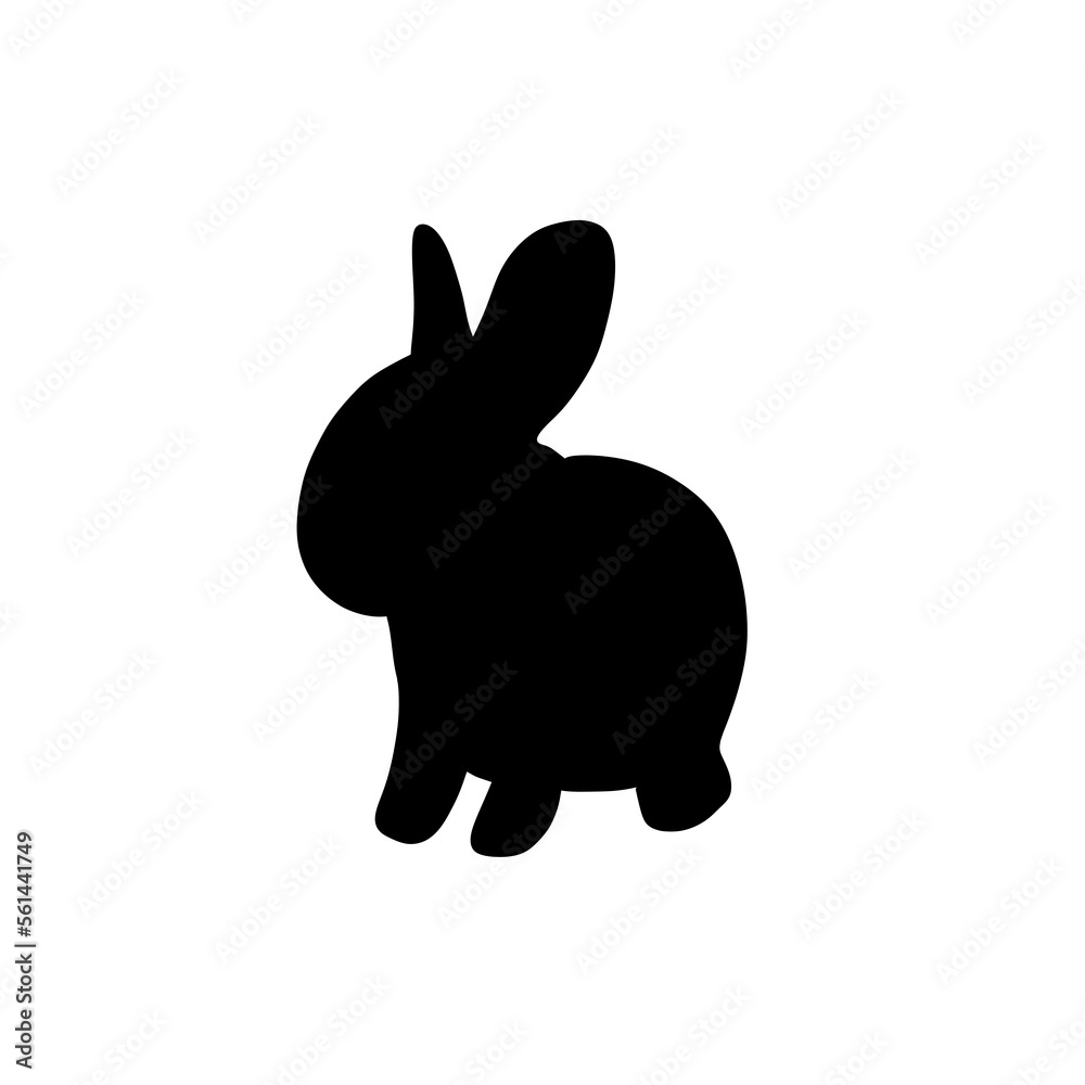 baby rabbit. rabbit silhouette. Transparent background. Stock ...