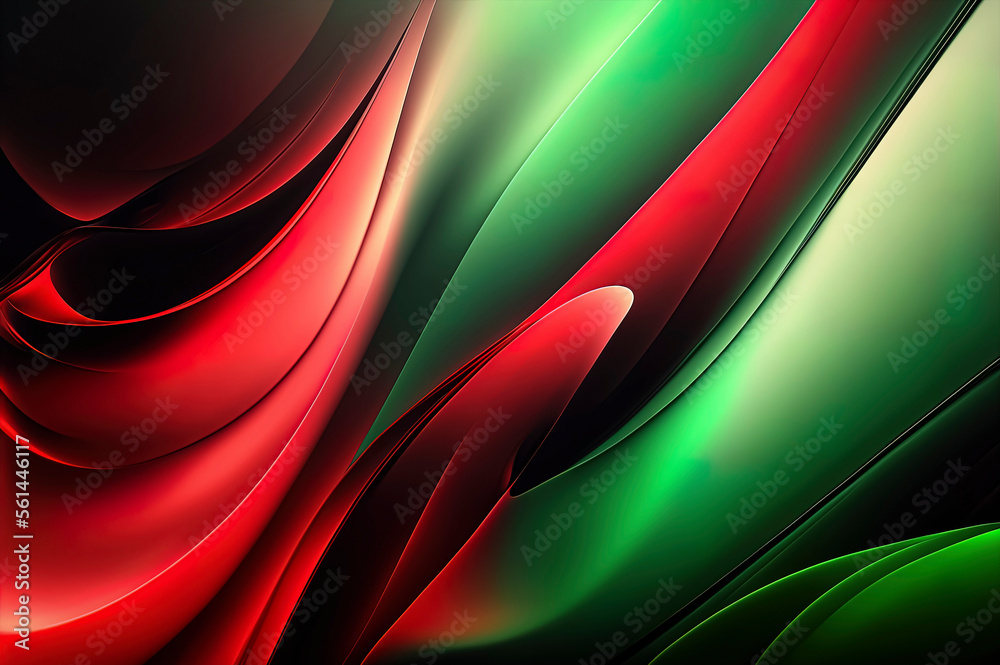 red and green abstract background, abstract wave background with red ...