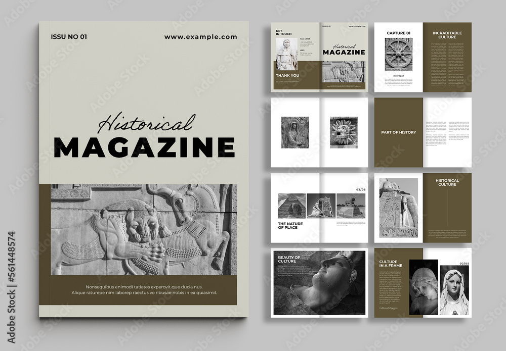 Historical Magazine Template Stock Template | Adobe Stock