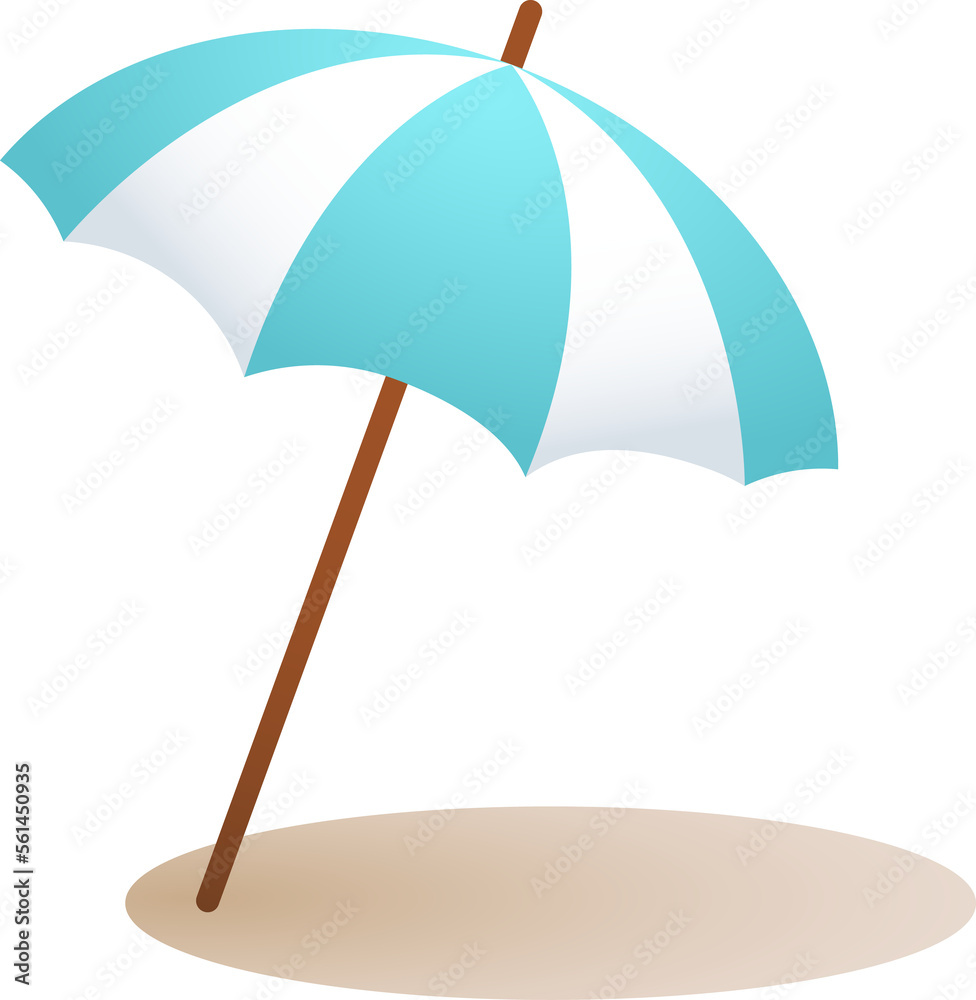 beach umbrella isolated on transparent background in flat style ...