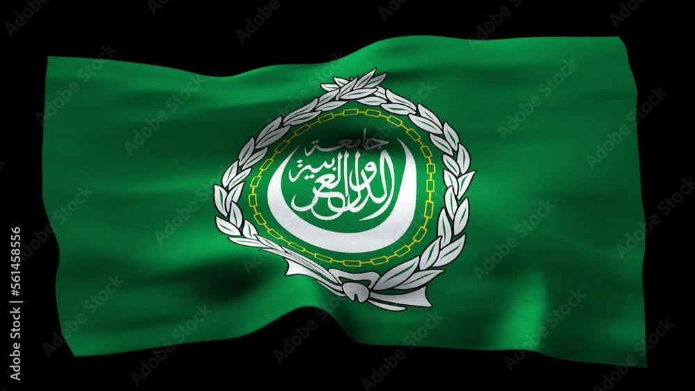 Flag of Arab League realistic waving on transparent background ...