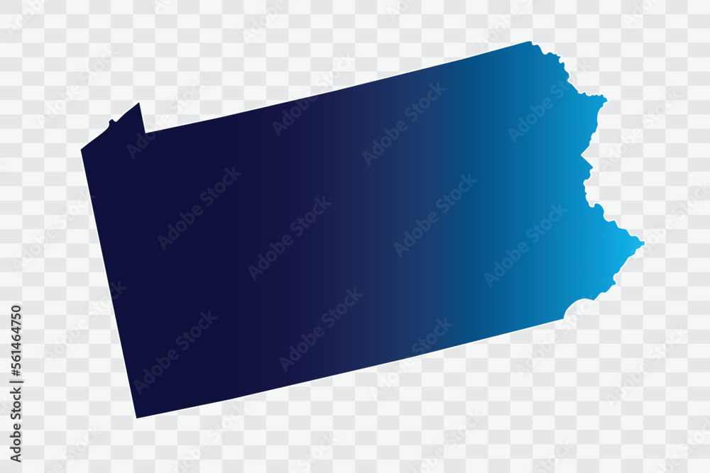 PENNSYLVANIA Map indigo Color on White Background quality files png ...