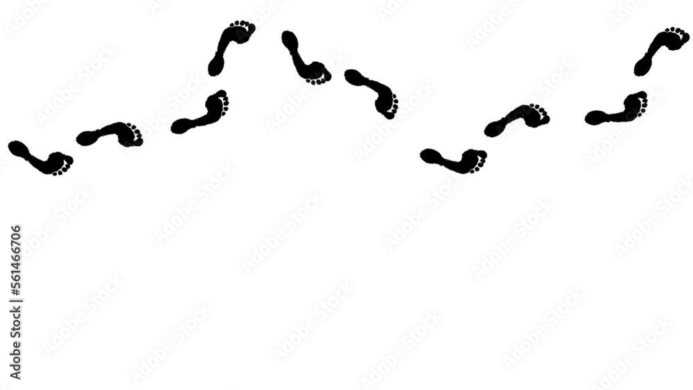 Human footprint animation. Leaving wet, dry bare foot prints on the ...