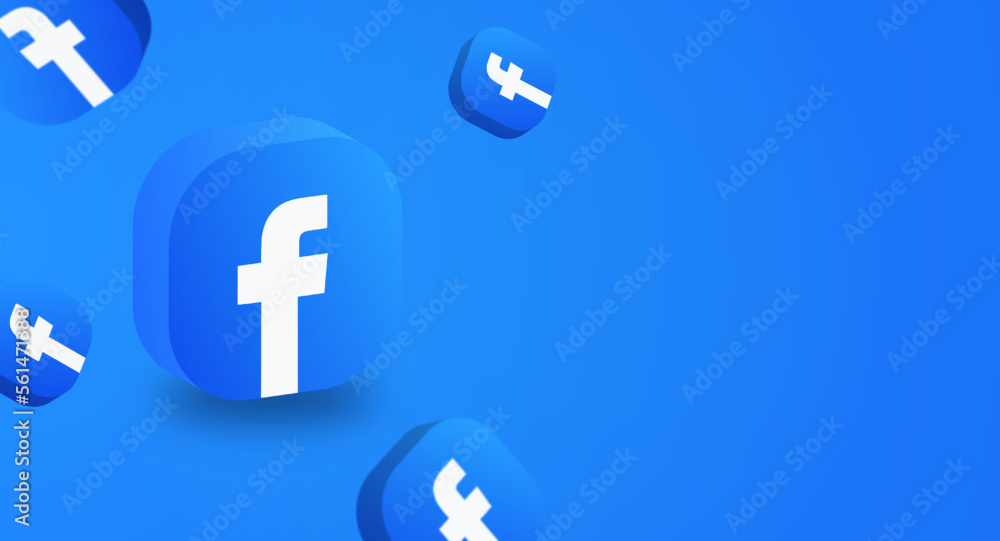 Lombok, Indonesia - January 15, 2023: 3d Facebook logo with copy space ...