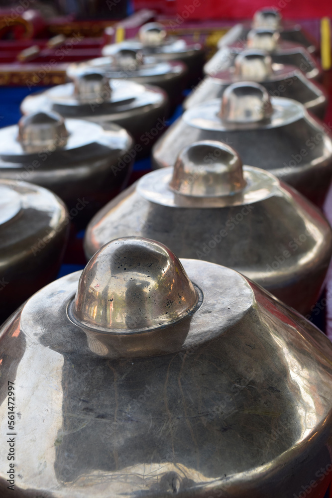 Javanese traditional musical instrument, Indonesia called Gamelan. Gamelan is a traditional ...