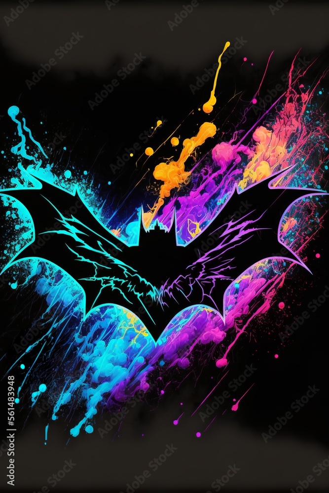 Painted animal with paint splash painting technique on colorful ...