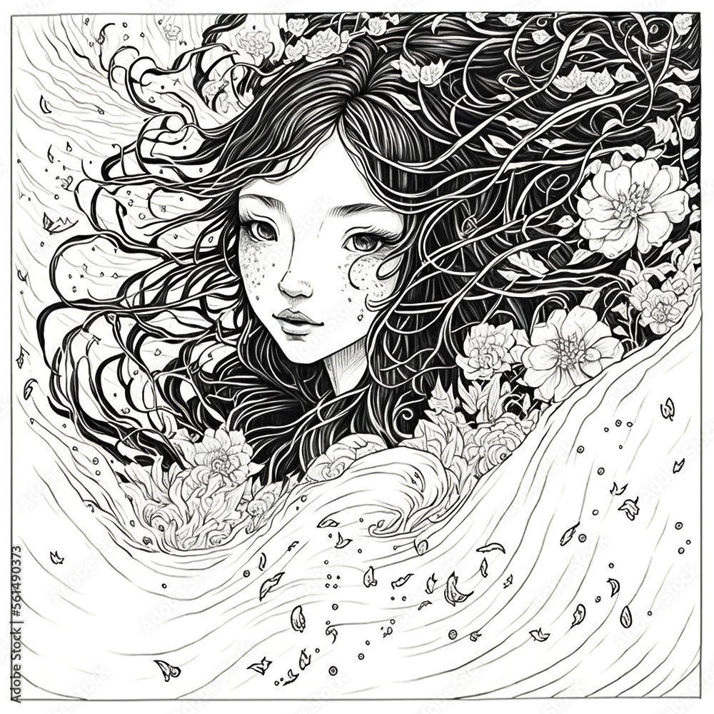 Digital Drawing Girl Outline at Magda Salas blog