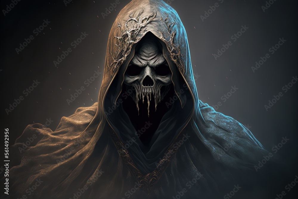 Death's specter, a terrifying phantom, a hooded, cloaked demon ...