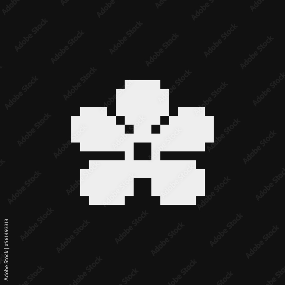 Sakura emoji, flower pixel art icon, isolated vector illustration ...