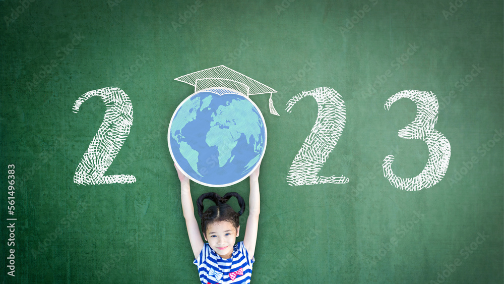 2023 new educational academic calendar year for school class with ...