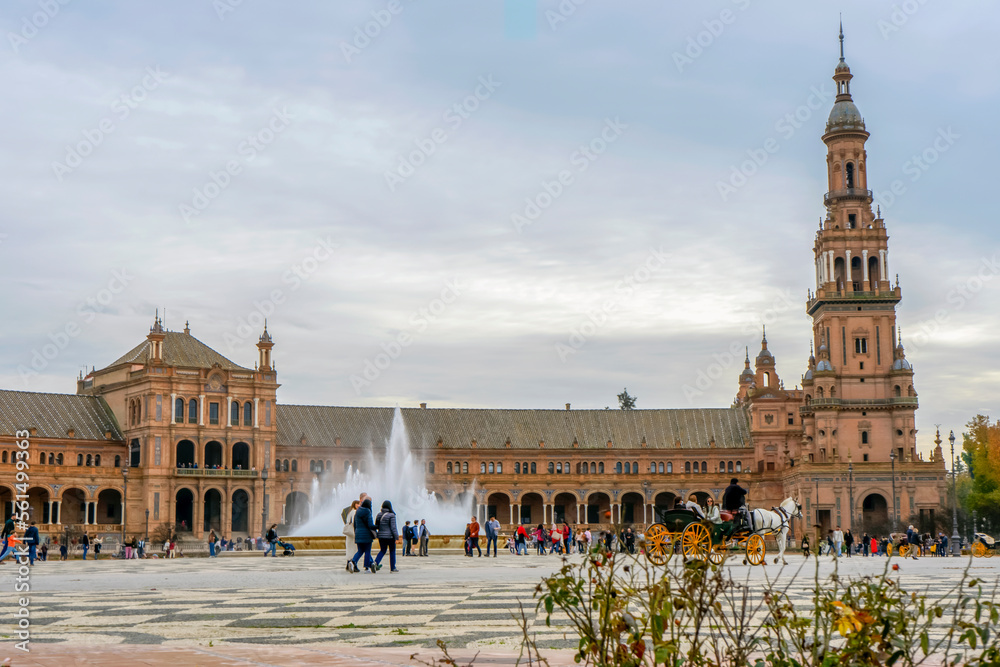 Spain Square (Plaza de Espana), built on 1928 the Regionalism ...