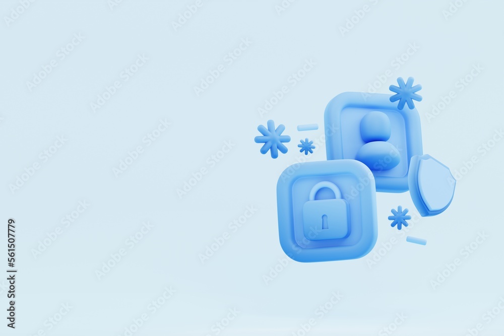 cyber security concept. user and password protection, lock, show ...