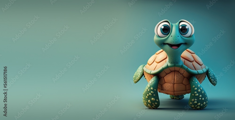 Cute Cartoon Turtle Character (Generative AI) Stock Illustration ...