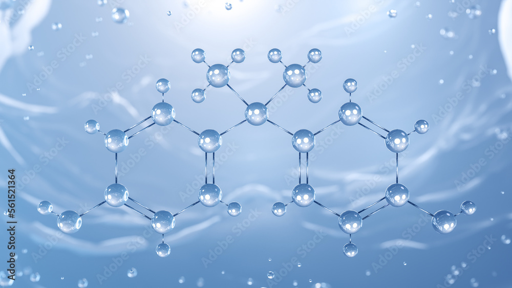 bisphenol a molecular structure, 3d model molecule, BPA, structural ... bisphenol a molecular structure, 3d model molecule, BPA, structural ...