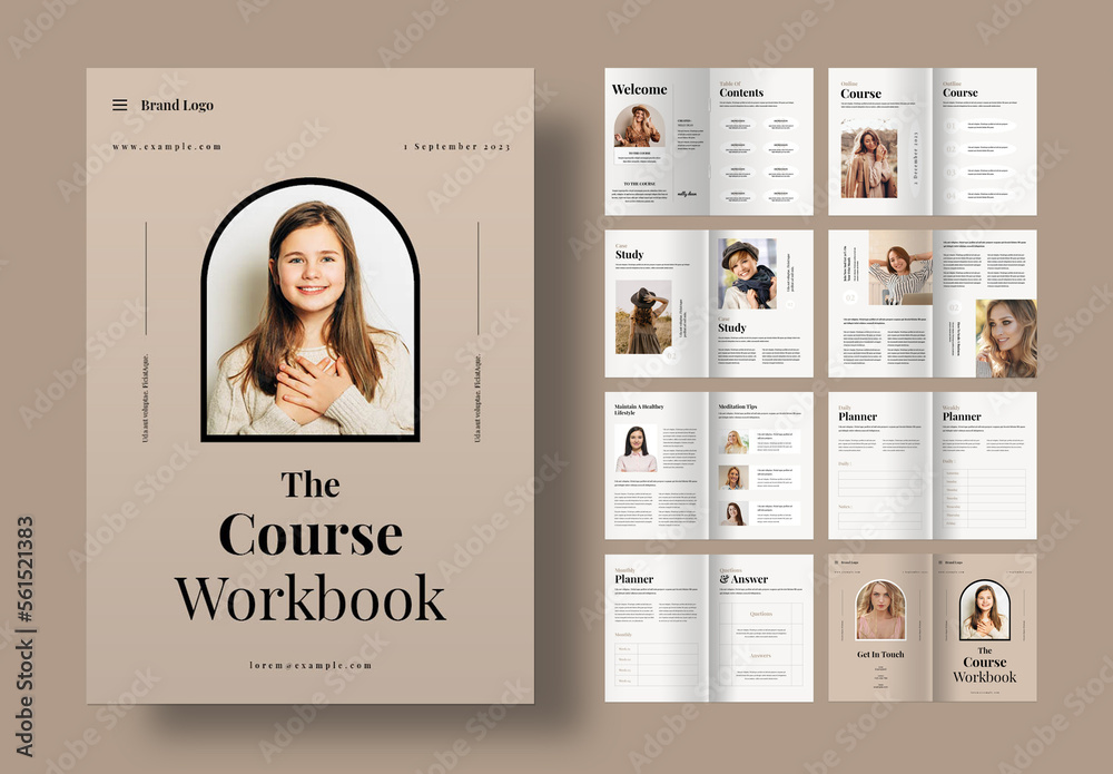 The Course Of Workbook Stock Template | Adobe Stock