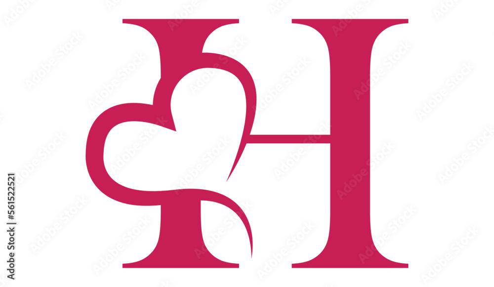 H Letter In Heart