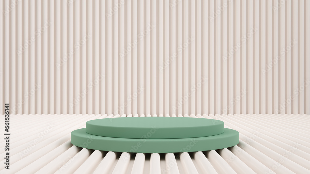 Green pedestal podium for product display presentation on vertical ...