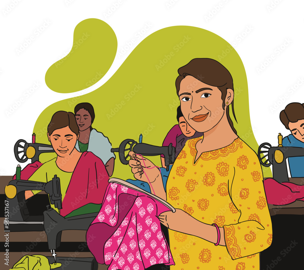 rural women providing tailoring training, women empowerment, self help ...