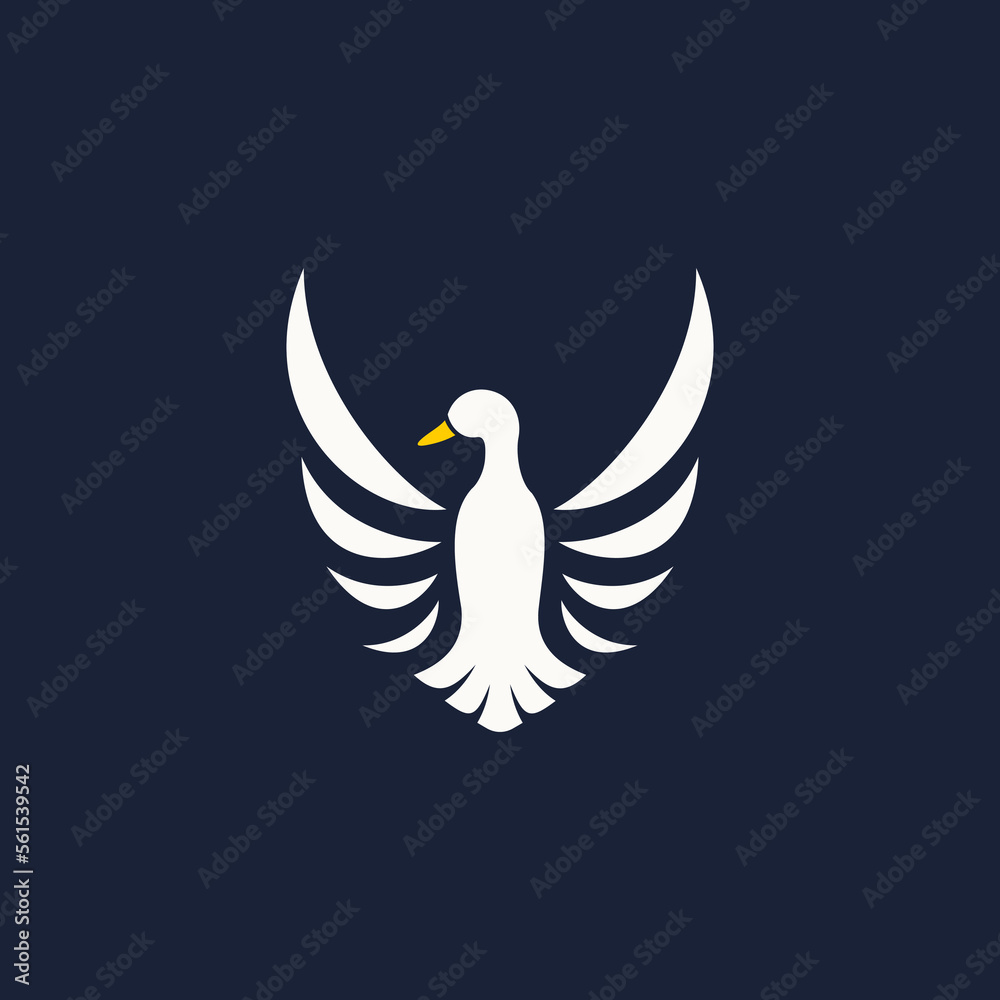 flying duck logo front view Stock Vector | Adobe Stock
