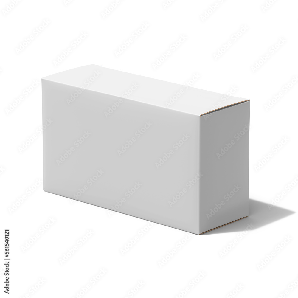 Matte Corrugated White Paper Box Under Daylight Isolated on White ...
