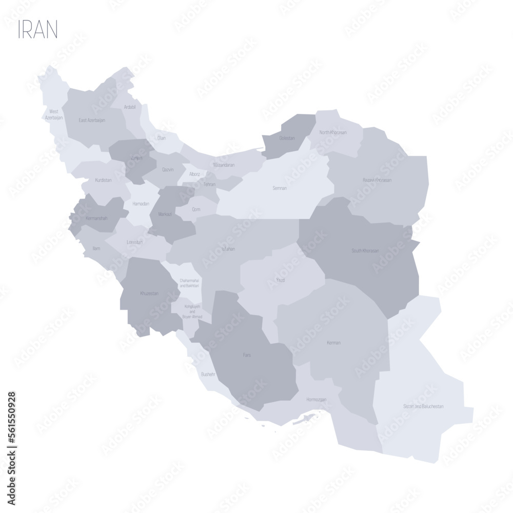 Fototapeta mapa świata dla dzieci Iran political map of administrative ...