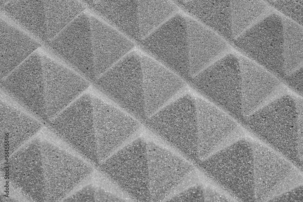 The pyramid structure of the professional acoustic foam. Grey ...