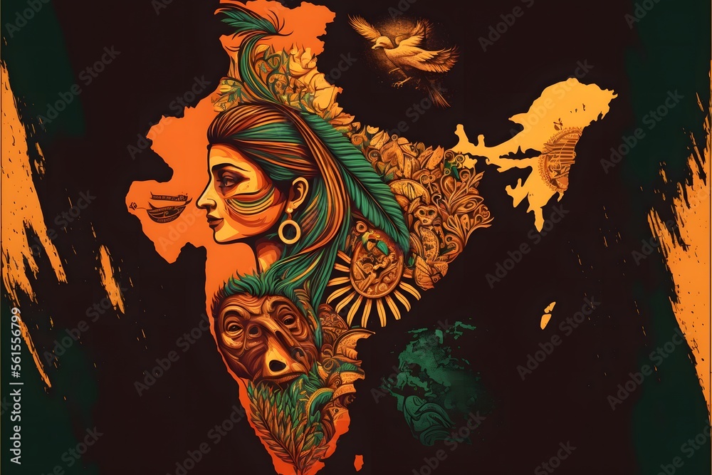 India Map shows its diversity in culture, religions, vegetation, flora ...