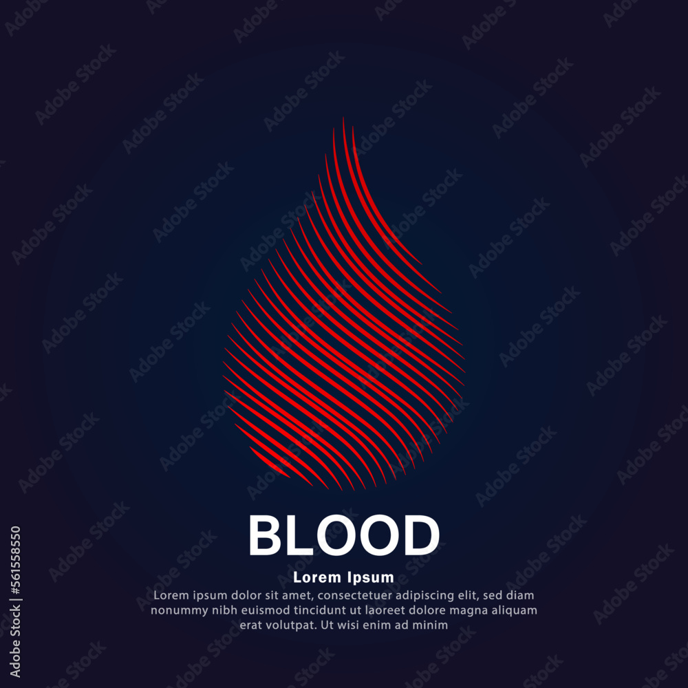 Human blood drop medical structure. Vector logo blood drop color ...