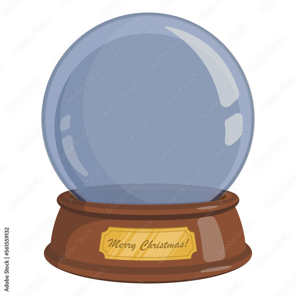 Vector drawing of realistic empty christmas snow globe isolated on ...