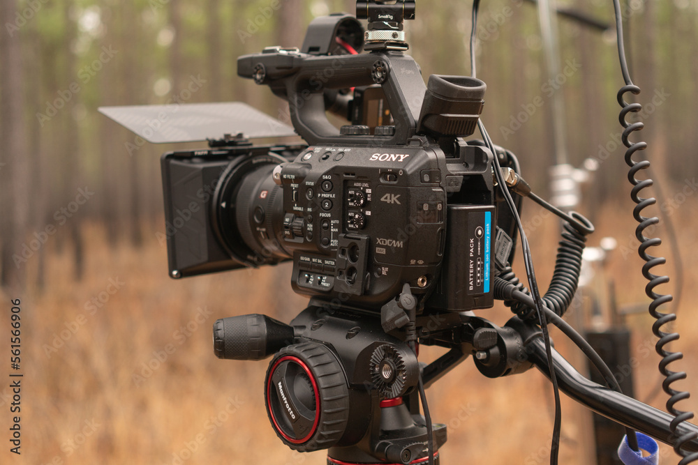 Wakefield, Virginia US - January 12, 2023: Sony FS5 outfitted with ...