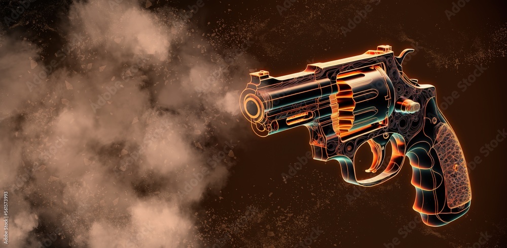 Revolver hand gun wallpaper with line art in dark contrast background ...