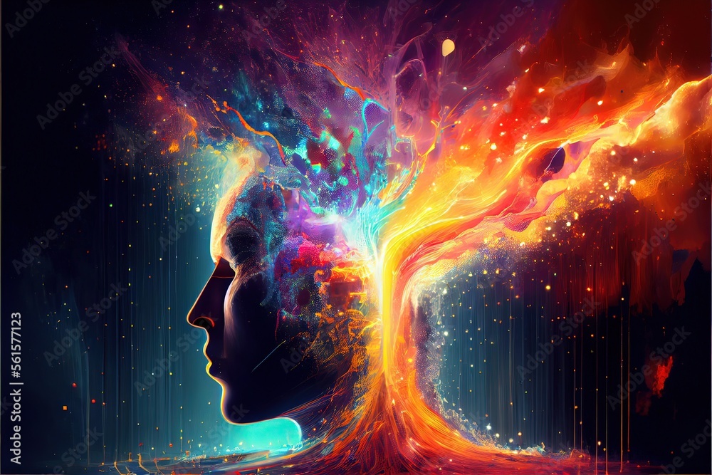 Generative AI illustration of annual collective mind concept art ...