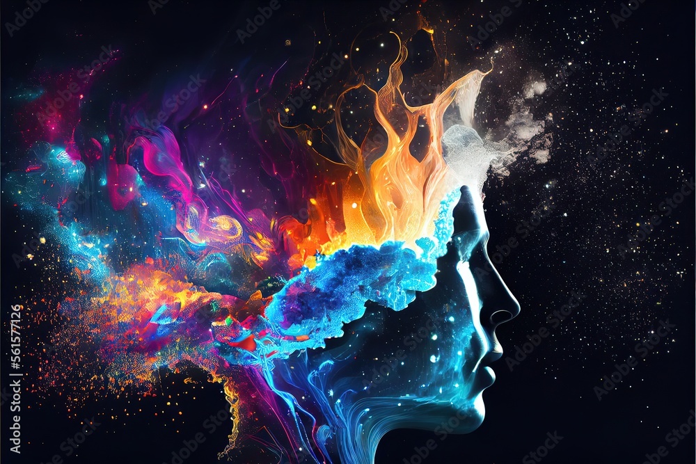 Generative AI illustration of annual collective mind concept art ...