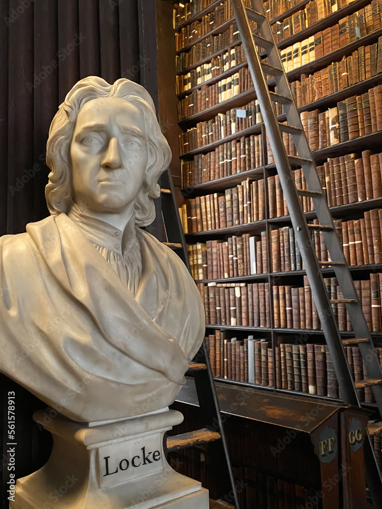 Long Room at Trinity College’s Old Library in Dublin, Ireland. Marble ...